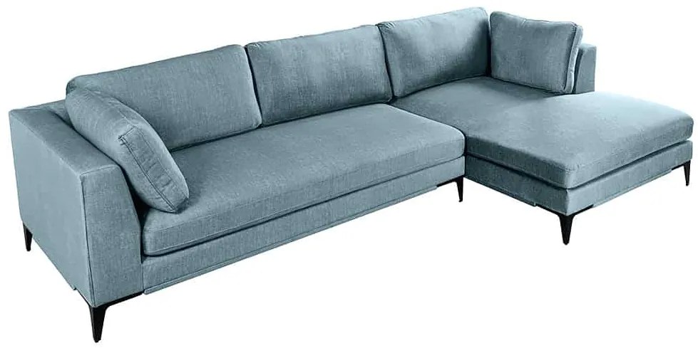 Designová rohová sedačka Sashanique 313 cm petrolejový samet - pravá