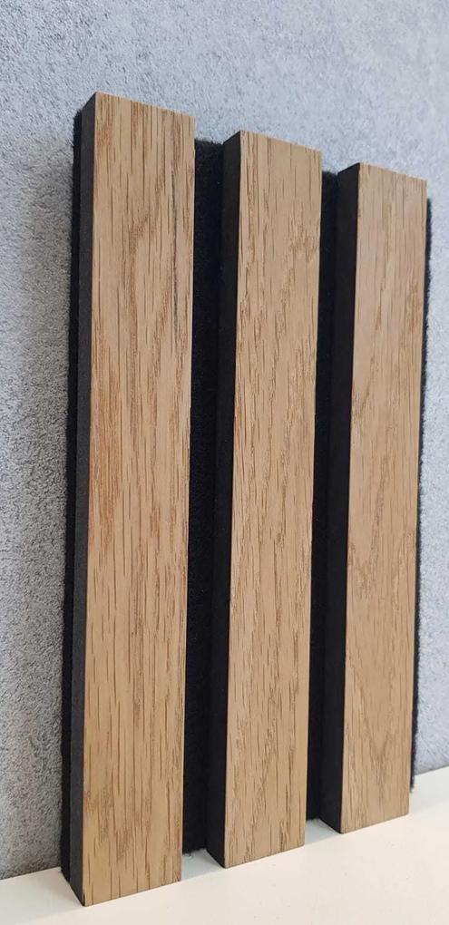 Dekorační obkladový SLAT panel akustic 27-14 Dub Olej MDF černá 240cm x 60cm