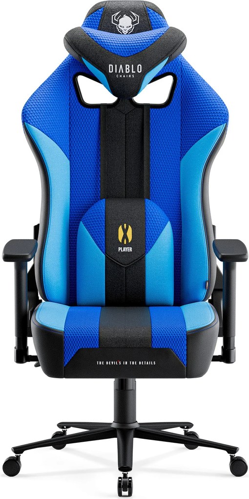 Látková herní židle Normal Size, modrý-černý: Diablo X-Player 2.0 Frost Black