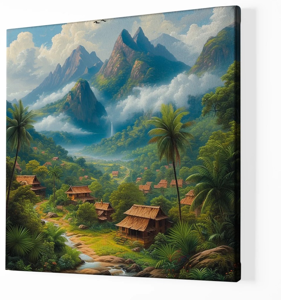 Obraz na plátně - Krásné ráno z Vietnamu FeelHappy.cz Velikost obrazu: 100 x 100 cm