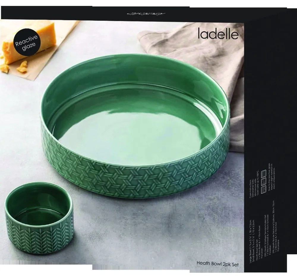 Tyrkysové porcelánové servírovací mísy v sadě 2 ks ø 30 cm Heath Jade – Ladelle