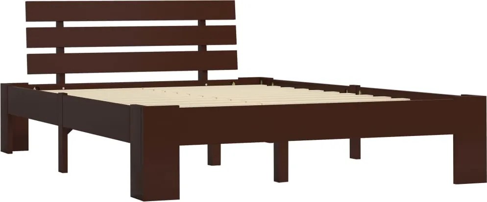 Rám postele tmavě hnědý masivní borovice 140 x 200 cm 283175
