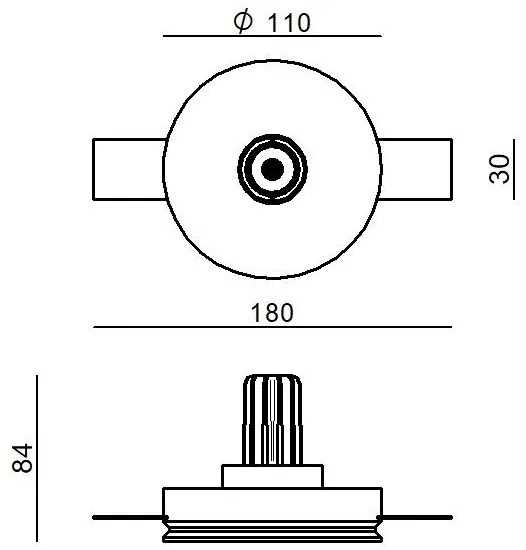 Linea Light Gypsum_Coloring_R1 V2, sádrová bodovka s kulatým rámečkem, 6W 2700K 41.6° 350mA, Ø 3cm