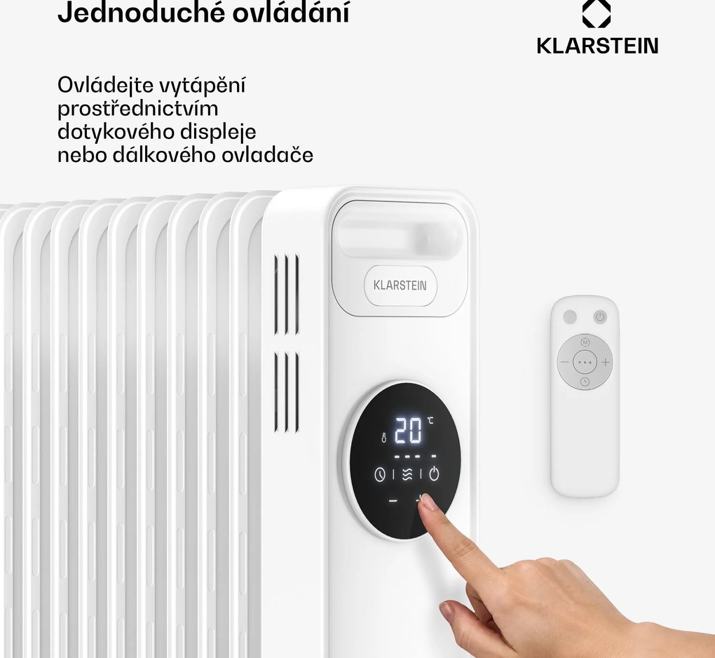 Klarstein Olejový radiátor Thermaxx | 2500 W | 25 m² | 3 režimy | 7 až 35 °C | 44 cm x 64 cm