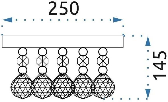 Toolight Plafonová lampa Cristal APP1038-3CP Zlatá