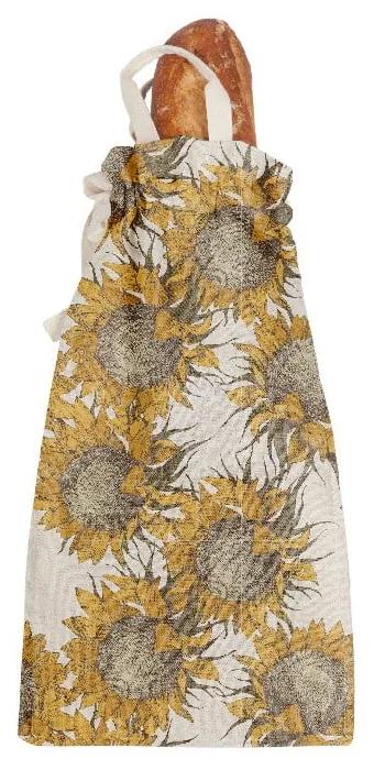 Látkový vak na chléb s příměsí lnu Linen Couture Bag Sunflower, výška 42 cm