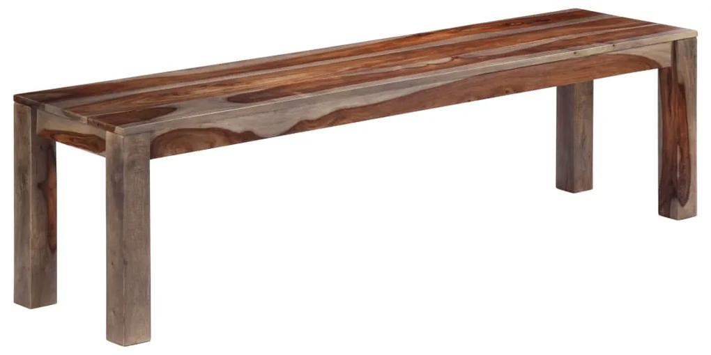 Lavice - šedá masivní sheeshamové dřevo | 160 cm