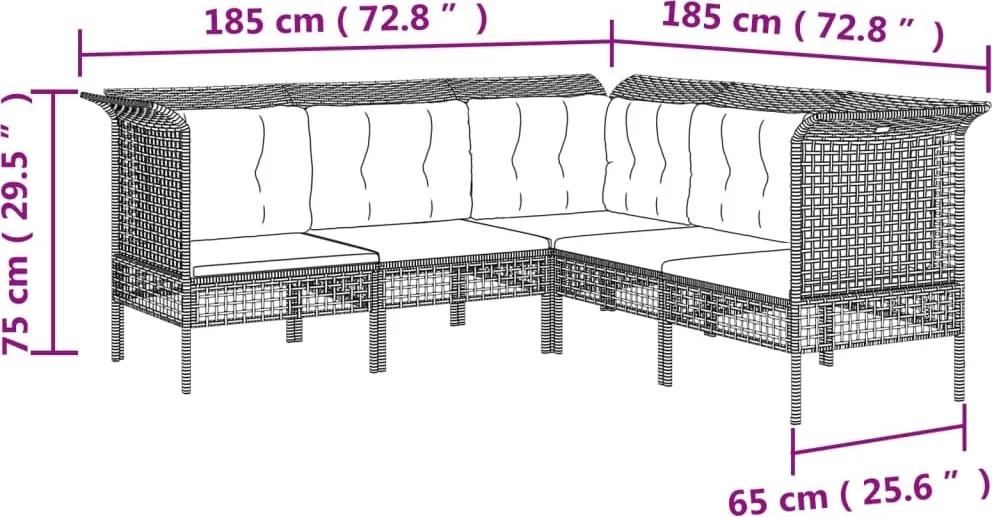 vidaXL 13dílná zahradní sedací souprava s poduškami šedá polyratan [3187588]