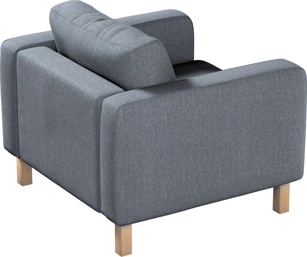 Potah na křeslo IKEA Karlstad, krátký barva šedá látka pletený vzor