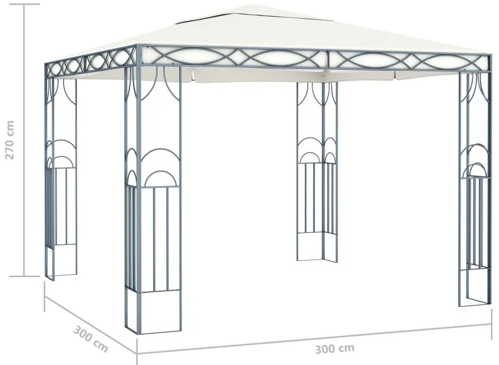 vidaXL Marketos Altán 300 x 300 cm krémový