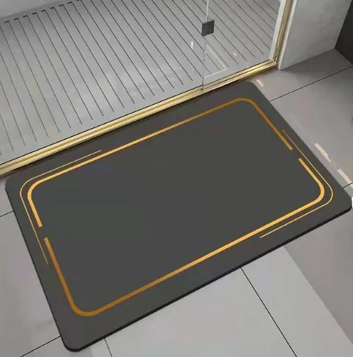Rychleschnoucí koupelnová předložka - obdélník Rozměr: 40x60 cm, Varianta: černá se zlatým lemováním