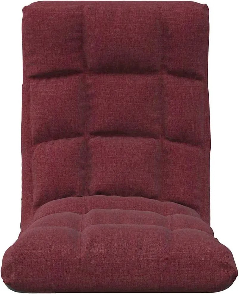 Skládací lenoška na podlahu vínová textil 336592
