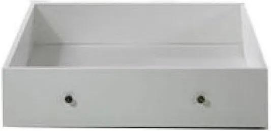 Zásuvný kontejner s kolečky pod postel, DTD fóliovaná / MDF lakovaná, bílá, PARIS