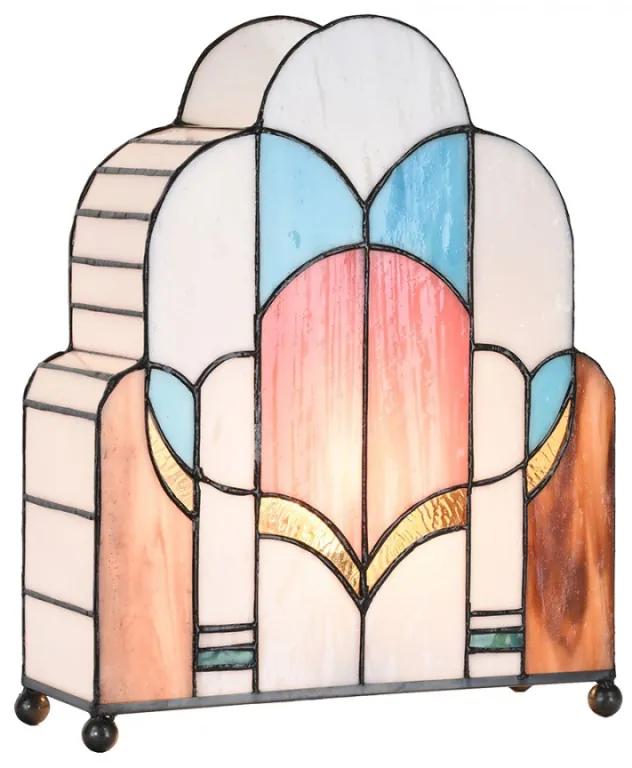 Stolní lampa Tiffany v neobvyklém tvaru Rohn – 30x4x25 cm