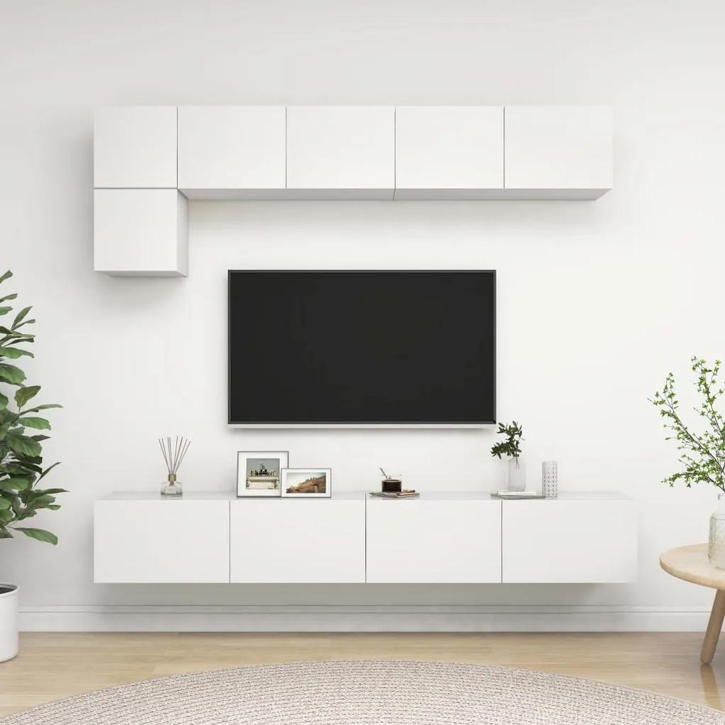 vidaXL 5dílný set TV skříněk bílý kompozitní dřevo