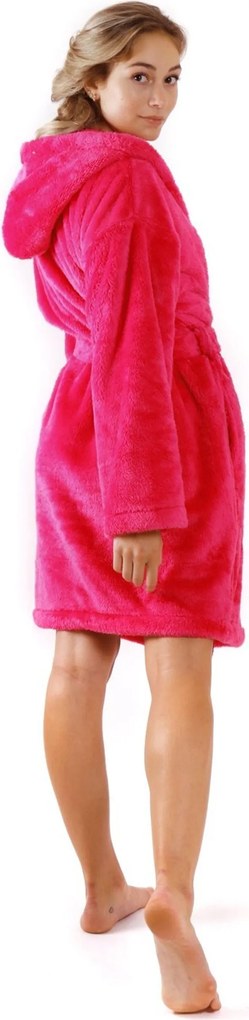 Krátký župan s kapucí Lilly extra one size malinový 33 20 3430 - L/XL