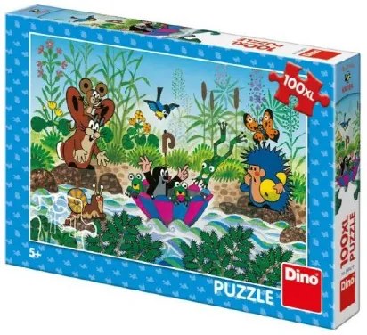 DINO Puzzle Krtek Krtečkova plavba 47x33cm 100 dílků XL v krabici 27x19x4cm