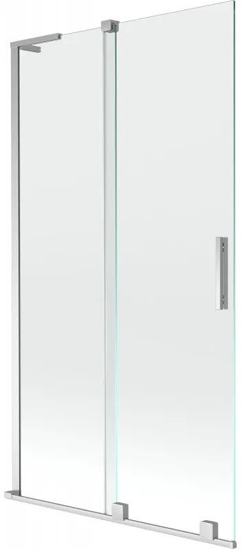 Mexen Velar L, 2-křídlová posuvná vanová zástěna 100 x 150 cm, 8mm čiré sklo, chromový profil, 896-100-003-01-01