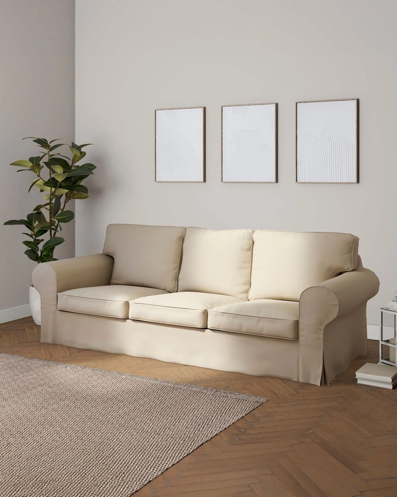 Potah na pohovku IKEA  Ektorp 3-místná, rozkládací STARÝ MODEL PIXBO barva béžová