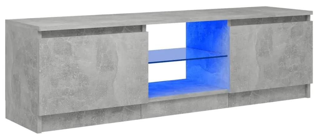 vidaXL TV skříňka s LED osvětlením betonově šedá 120 x 30 x 35,5 cm