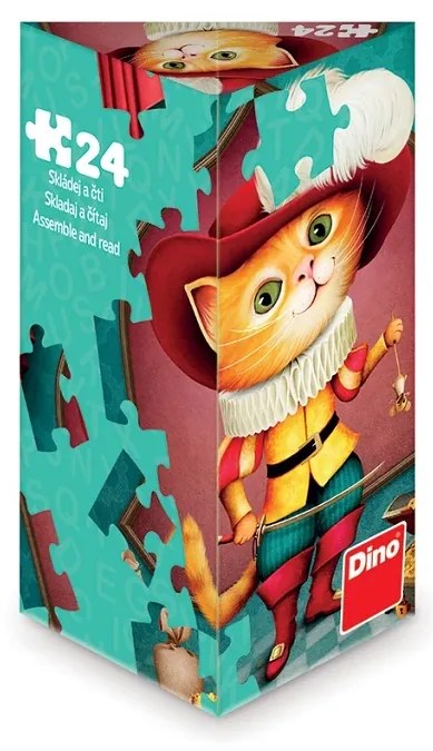 Dino Puzzle triangl Kocour v botách 24 dílků