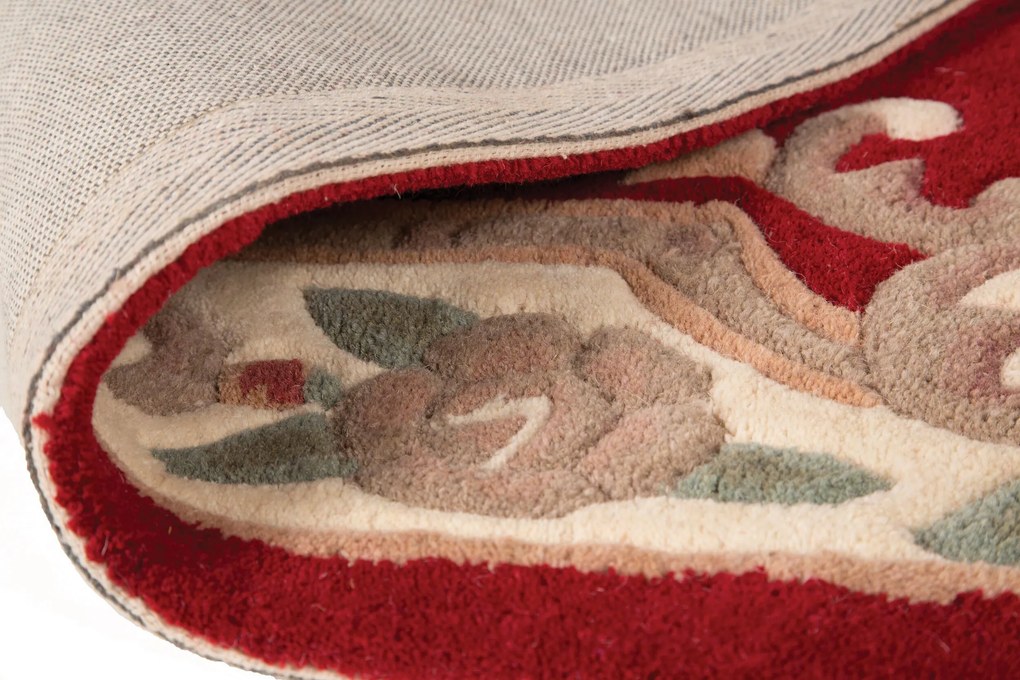Flair Rugs, Ručně všívaný kusový koberec Lotus premium Red, 150x240, červená, chodba / předsíň