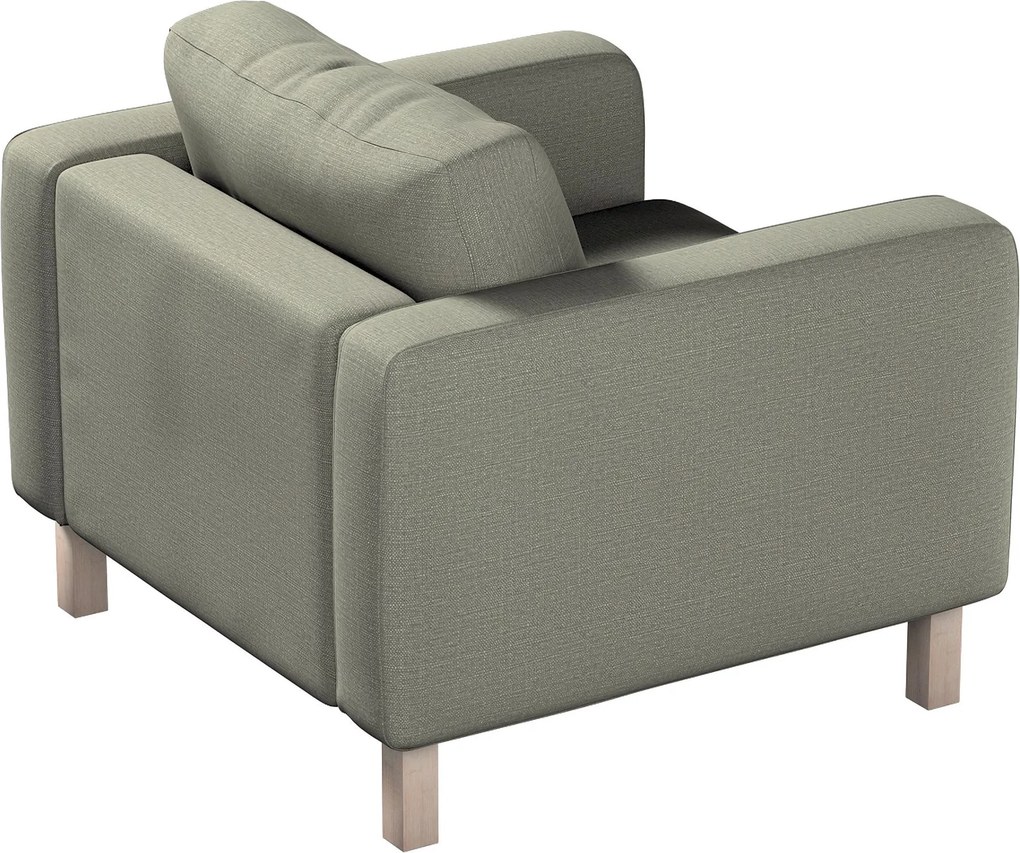 Potah na křeslo IKEA Karlstad, krátký barva šedá látka pletený vzor