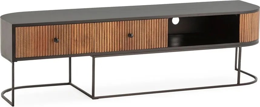 TV stolek z mangového dřeva v přírodní barvě 160x45x40 cm Curve – MOME