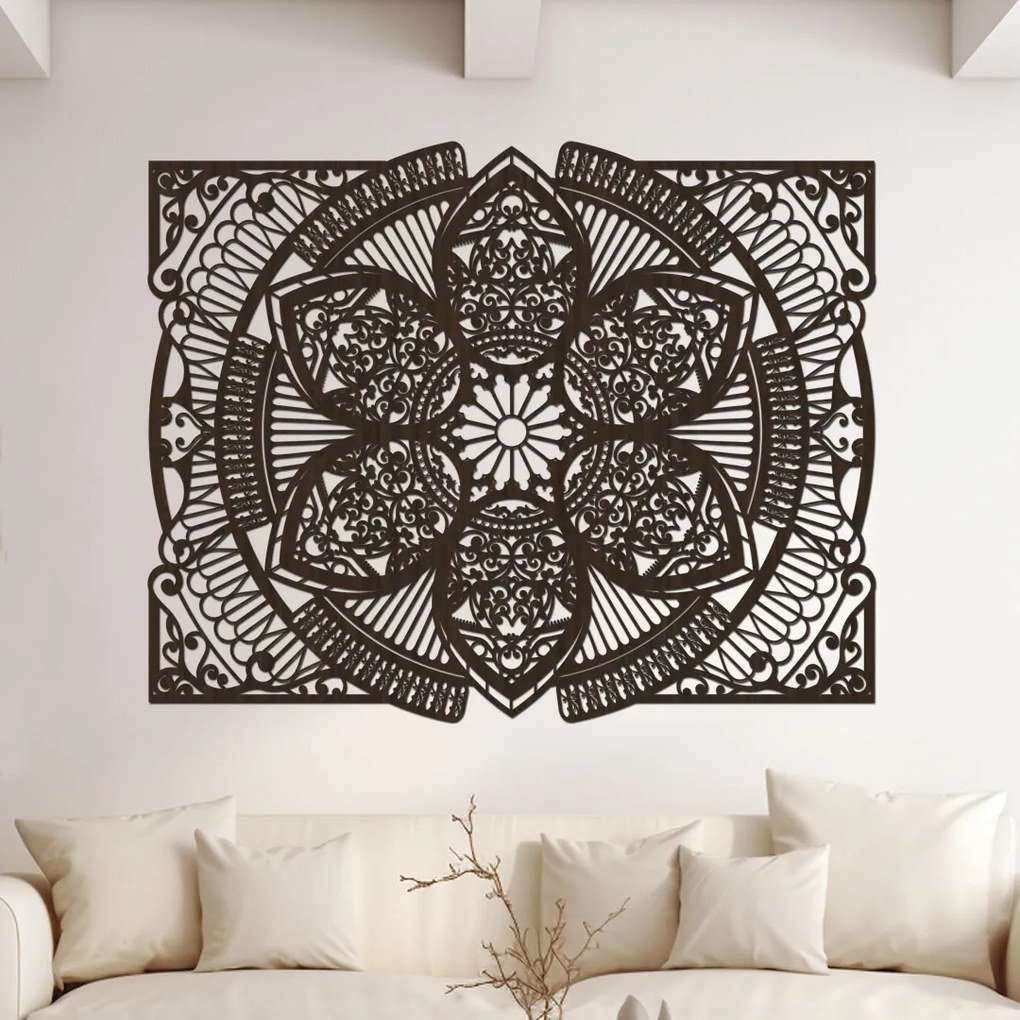 dřevo života Dřevěná mandala TVOŘIVOST Zvolte rozměr (cm): 95x76, Zvolte barvu dekoru: Wenge