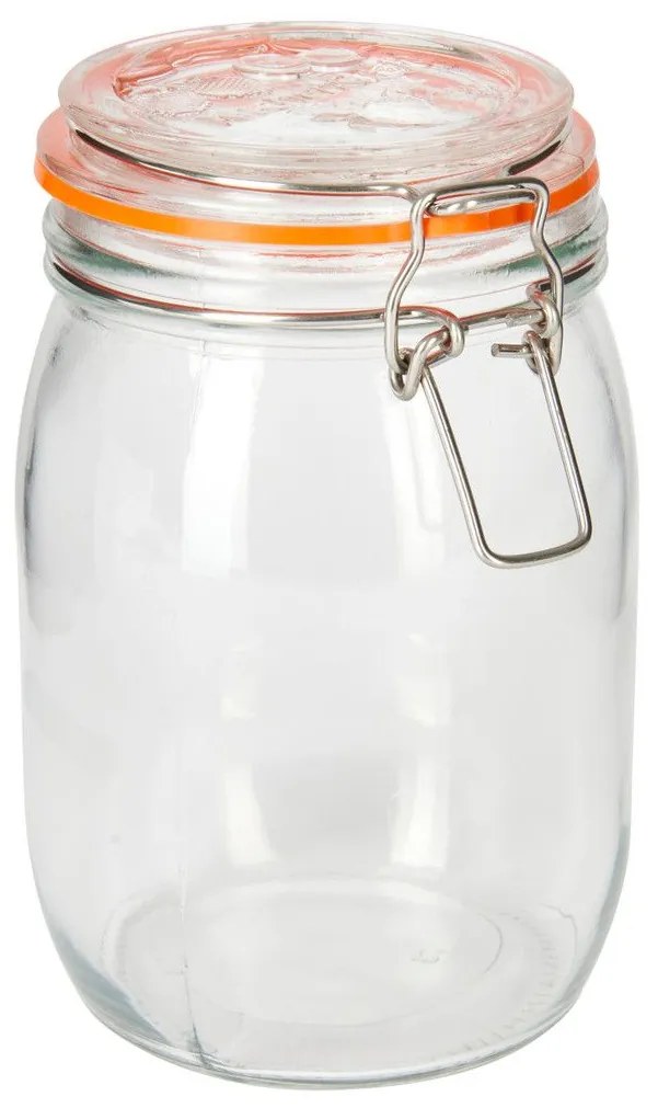 Kitchen Craft Zavařovací sklenice s klipem 1 l, čirá barva, sklo