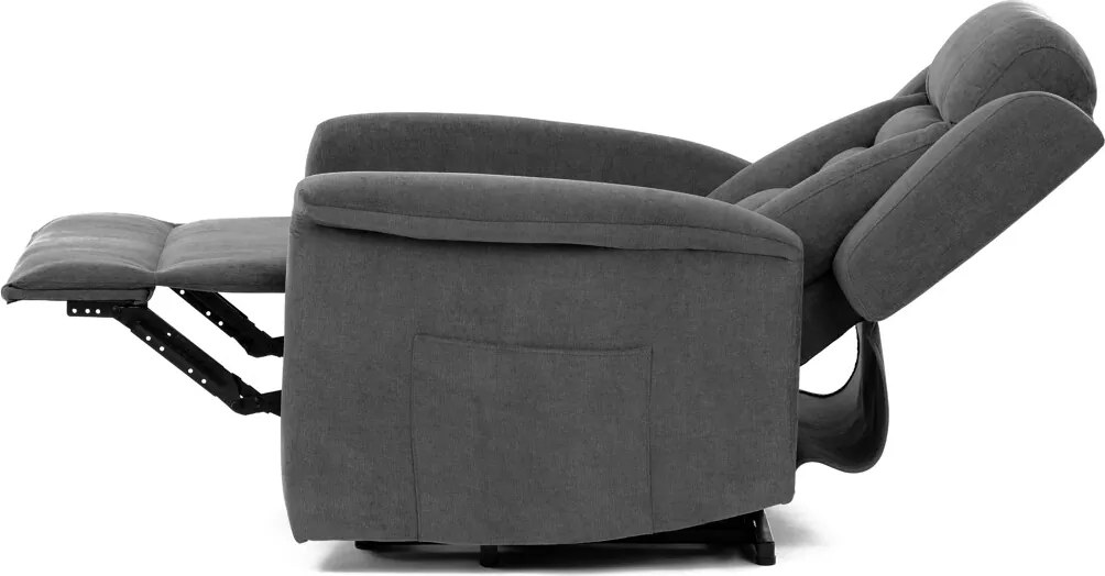 Polohovací křeslo, elektrické kabelové ovládání, šedá, látka, TV-7072 GREY2