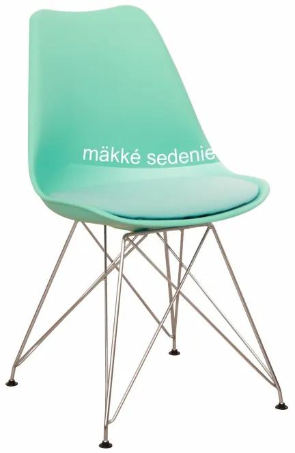 Jídelní židle s ergonomickým tvarem v mentolové barvě TK2035