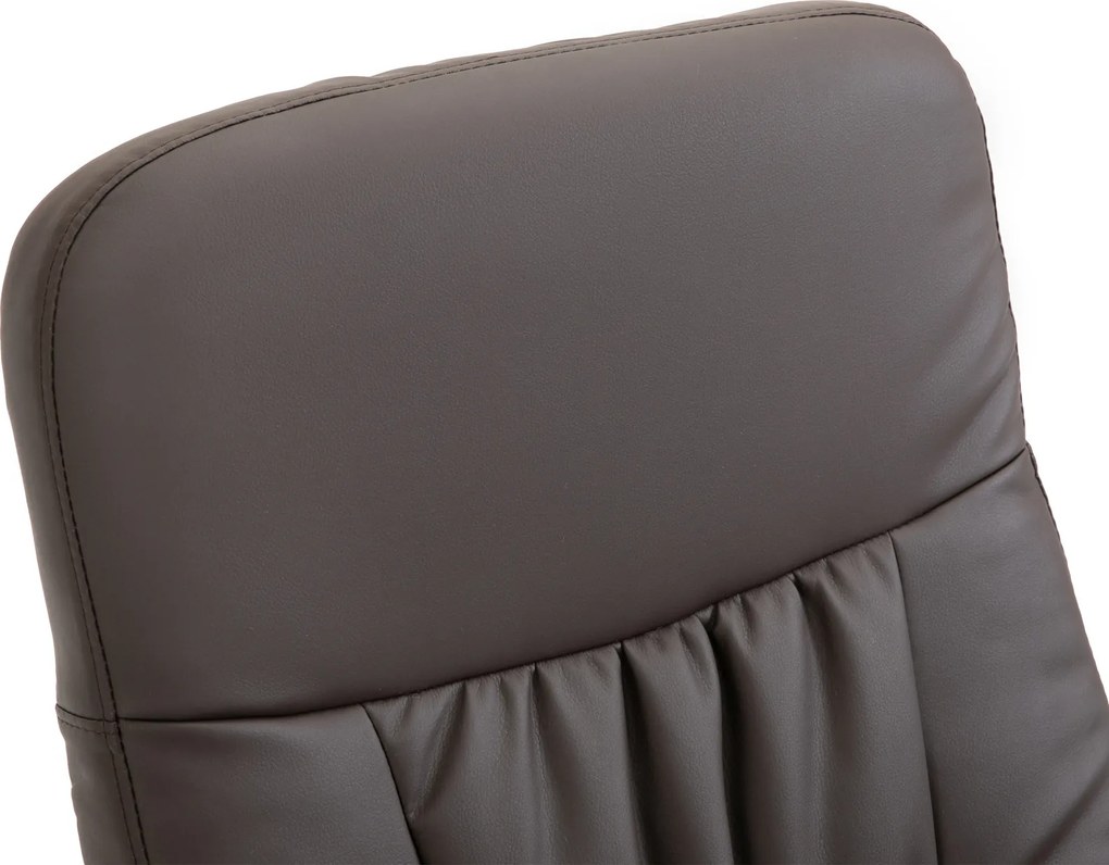 HOMCOM 2-St TV křeslo s funkcí polohování 360° otočné polohovací křeslo s 10 masážními body v imitaci kůže v hnědé barvě Š76 x D81 x V105 cm | Aosom.…