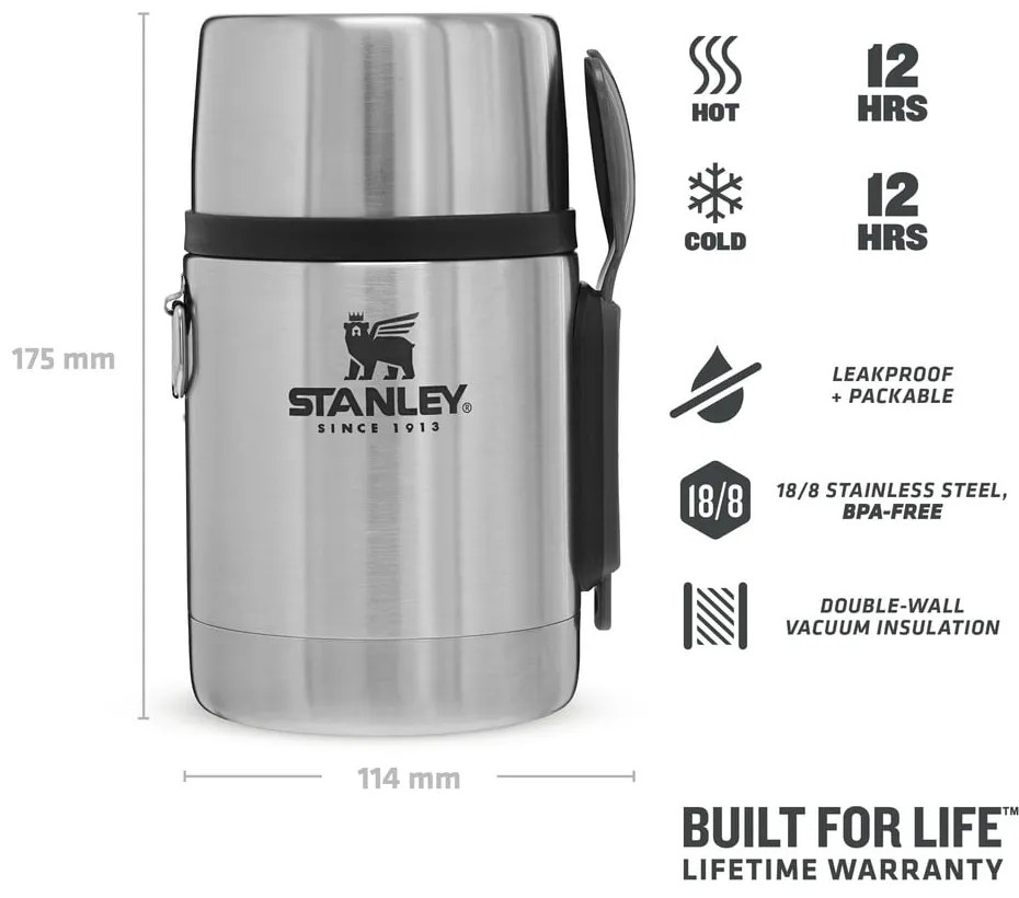 Termoska na jídlo z nerezové oceli ve stříbrné barvě 530 ml Adventure – Stanley