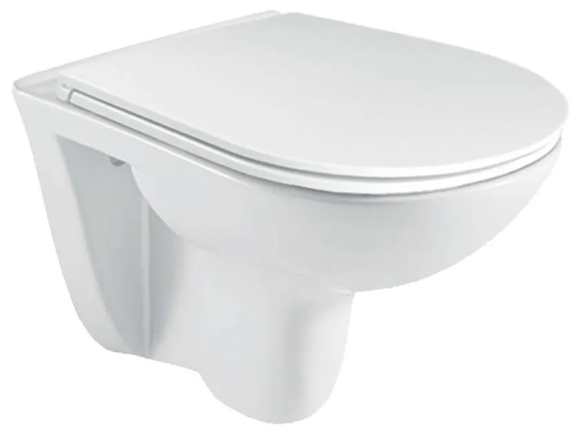 Mereo - Závěsné WC se sedátkem softclose, rimless, bílá VSD81S