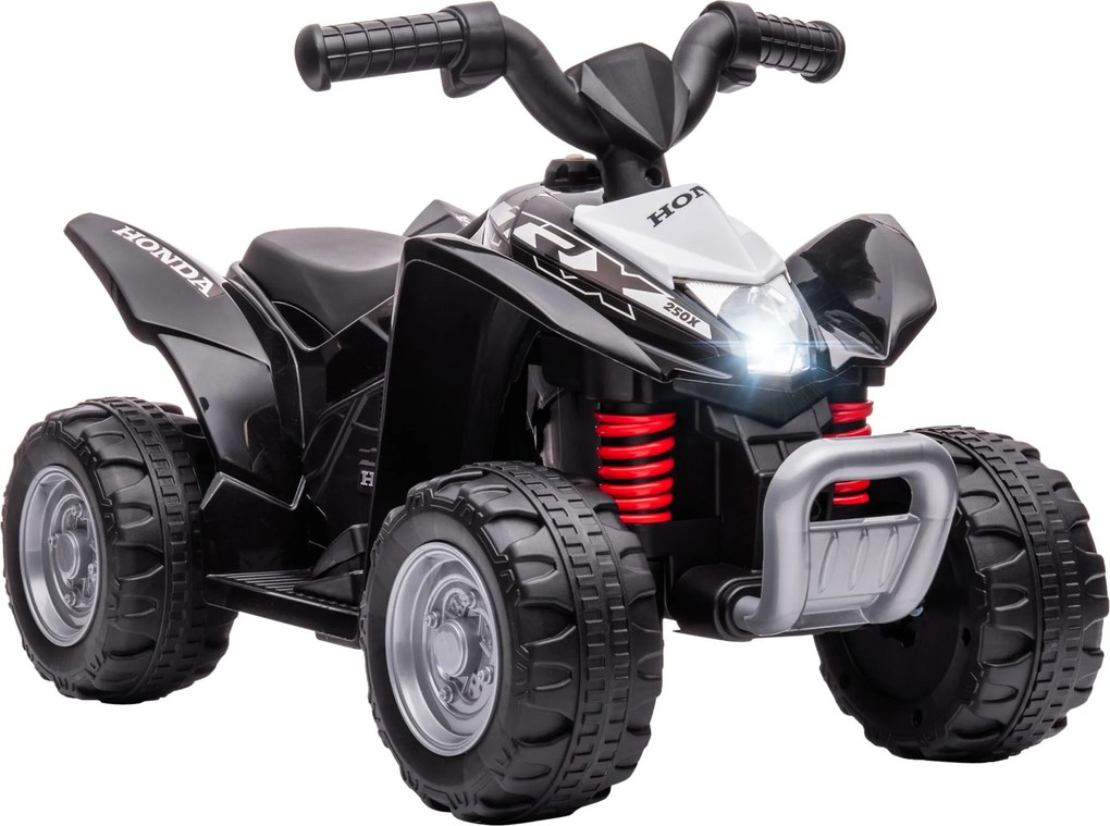 AIYAPLAY elektrická čtyřkolka miniquad pro děti od 18 měsíců, dětská elektrická čtyřkolka s LED diodami a klaksonem, černý kov, bezpečná zábava při j…