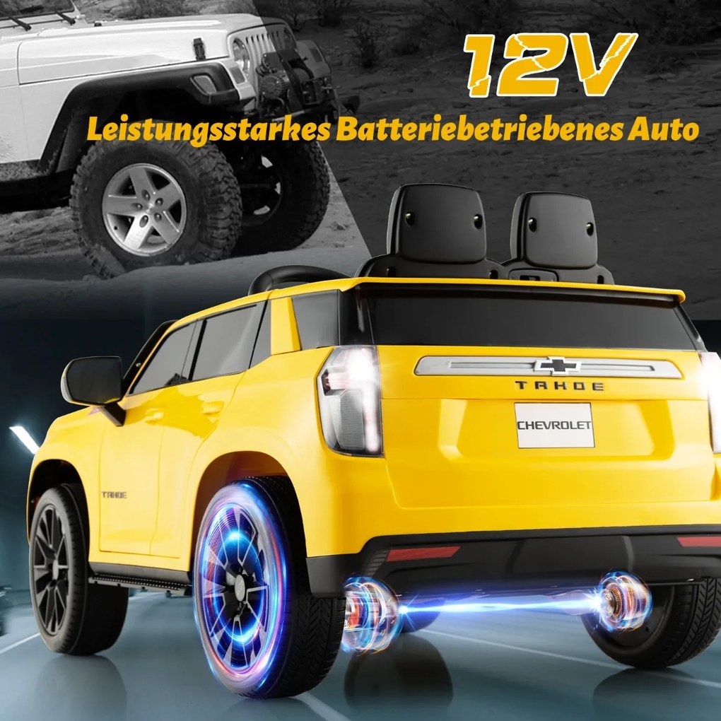 Costway Dětské elektrické auto Chevrolet s 2,4 G dálkovým ovládáním a – žluť