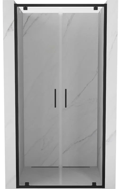 Mexen Exo, dvojité křídlové sprchové dveře 70x200 cm, 6mm čiré sklo, černý profil, 8182-070-000-70-00