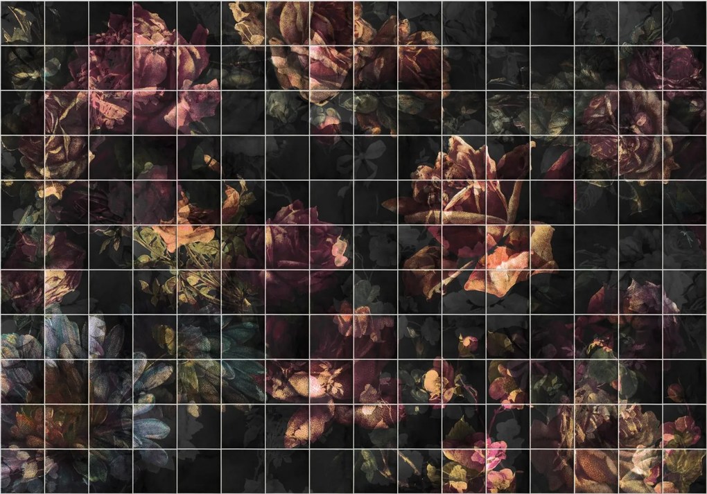 Komar Vliesová fototapeta Tiles Flowers 400 x 280 cm