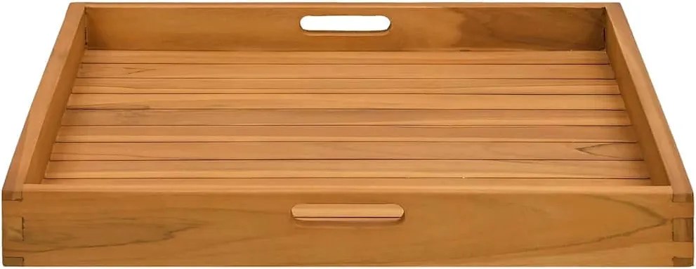 Servírovací podnos 60 x 60 cm masivní teakové dřevo 315458