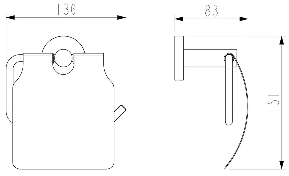 Sapho X-ROUND držák toaletního papíru, s krytem, černá mat XR732B