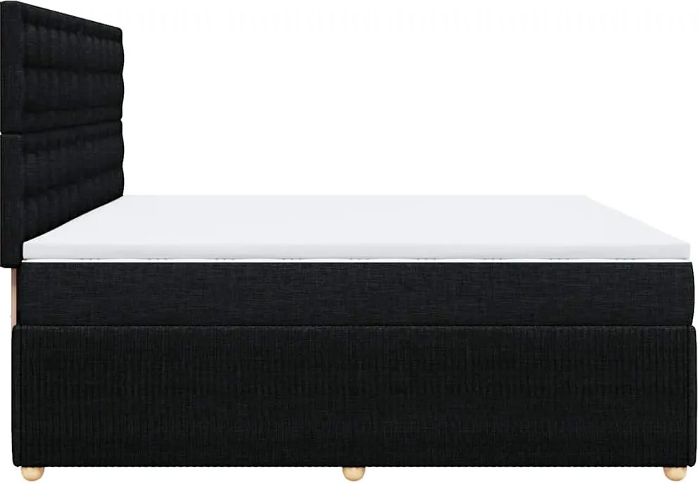 Box spring postel s matrací černá 200x200 cm textil 3294479