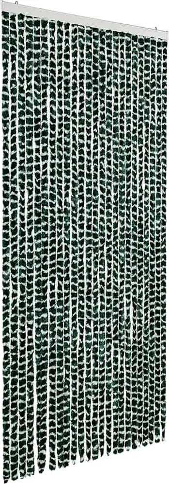 Závěs proti hmyzu zeleno-bílý 100 x 220 cm Chenille 325447