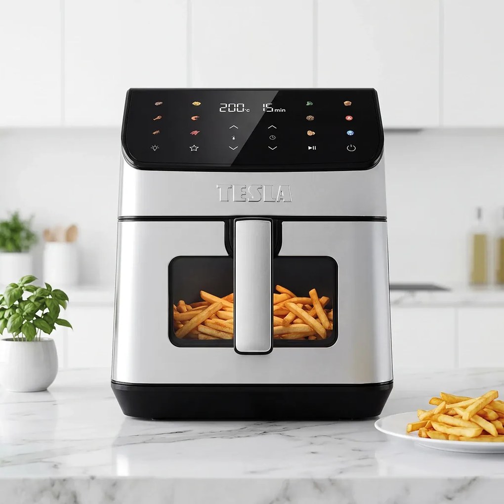 TESLA AirCook DualHeat QD65 XXL - multifunkční duální digitální horkovzdušná fritéza