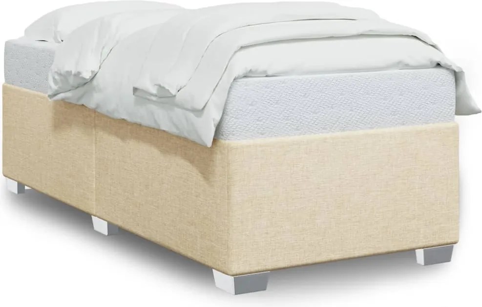 Rám postele bez matrace krémová 100 x 200 cm textil 3284455