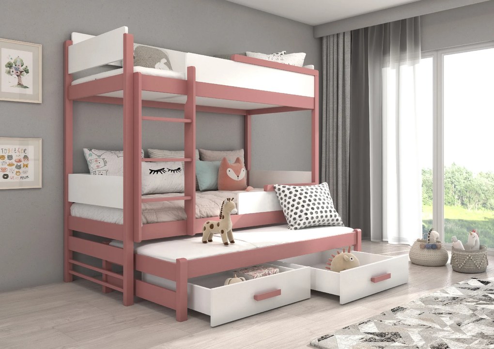 ADRK Furniture Patrová třílůžková postel QUEEN 200x90 CH-QUE-P_W-200