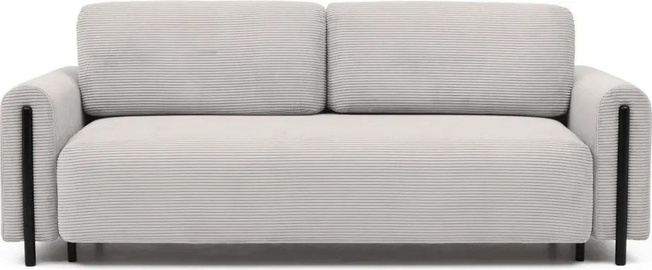 Béžová manšestrová rozkládací/s úložným prostorem pohovka 244 cm Arcadova – ELTAP