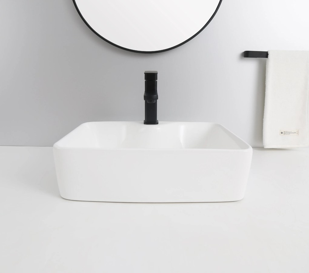 Erga Joyce, umyvadlo na desku 480x370x130 mm, bílá lesklá, ERG-V03-9105-WH