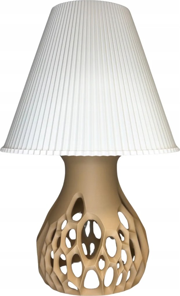 Stolní lampa Kora 3D s pouštním stínidlem, béžová, moderní, Pla