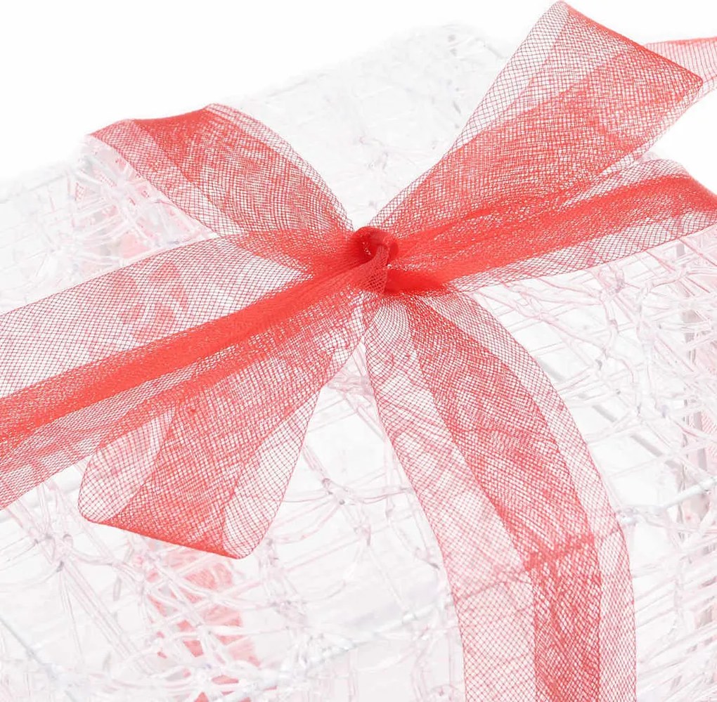 Dekorativní akrylové vánoční dárky 3 ks barevné 328793